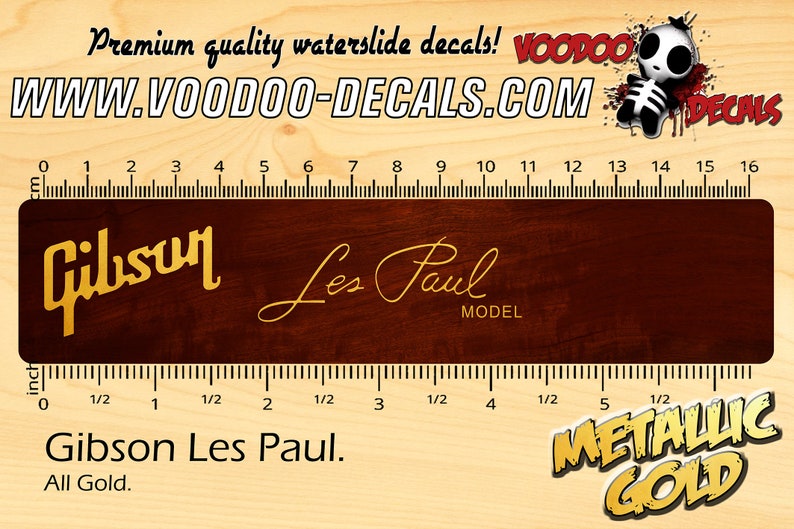 Gibson Les Paul - Waterslide Decal - Metallic Gold Logo - Etsy