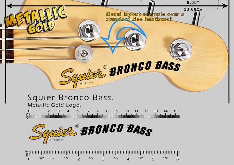 Squier Bronco Bass Gold Logo Waterslide Decal - Etsy