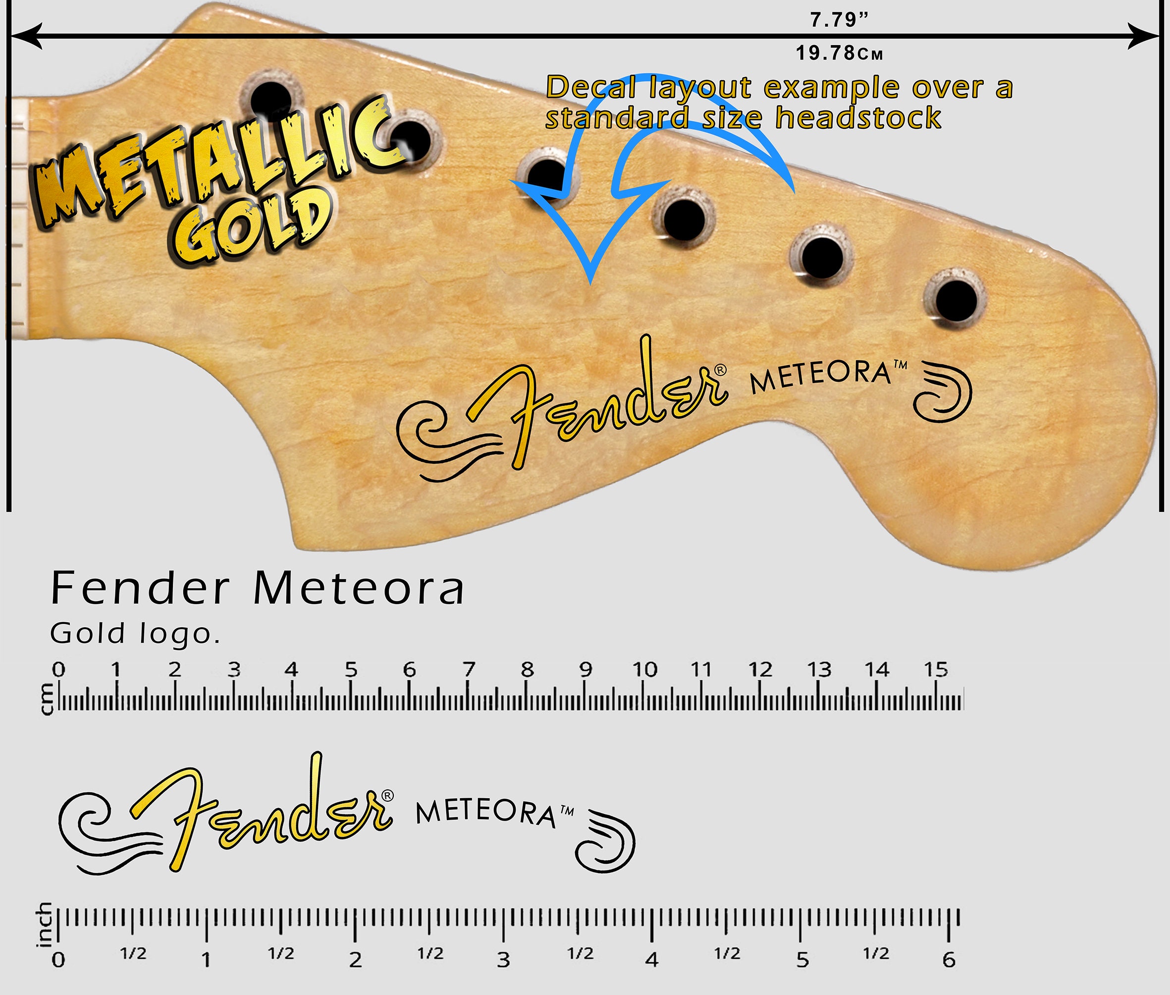 Fender Meteora - Waterslide Decal - Metallic Gold Logo - Etsy