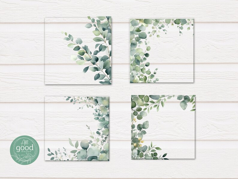 Watercolor Greenery | Eucalyptus Clipart | Greenery Clipart | Green ...