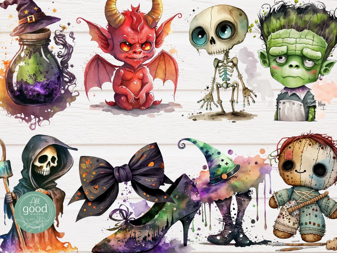 Halloween Clipart | Cute Character Clipart | Digital Download | Cute ...