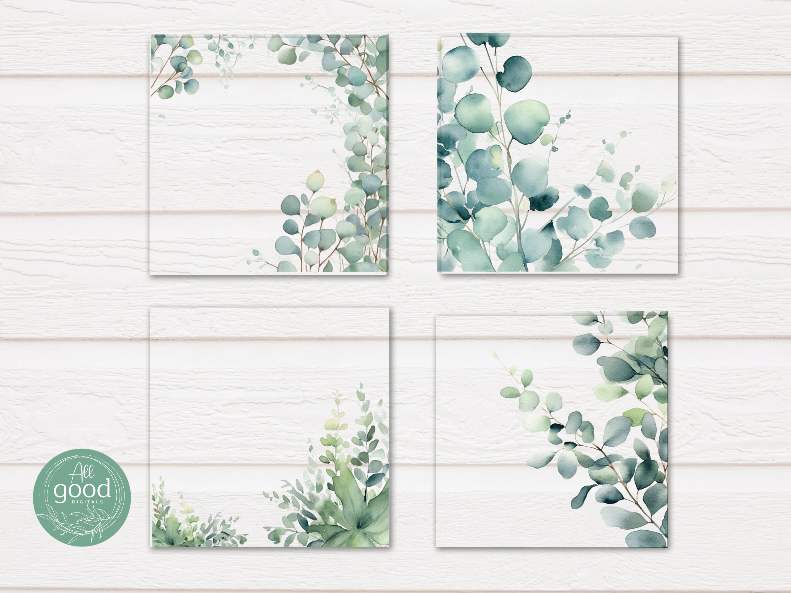 Watercolor Greenery | Eucalyptus Clipart | Greenery Clipart | Green ...