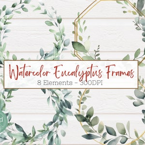 Watercolor Greenery | Eucalyptus Clipart | Greenery Clipart | Green ...