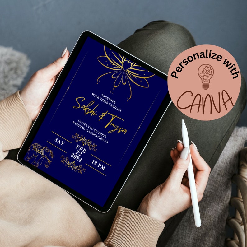 Editable Indian Wedding Invitation: Elegant Design (digital Download ...