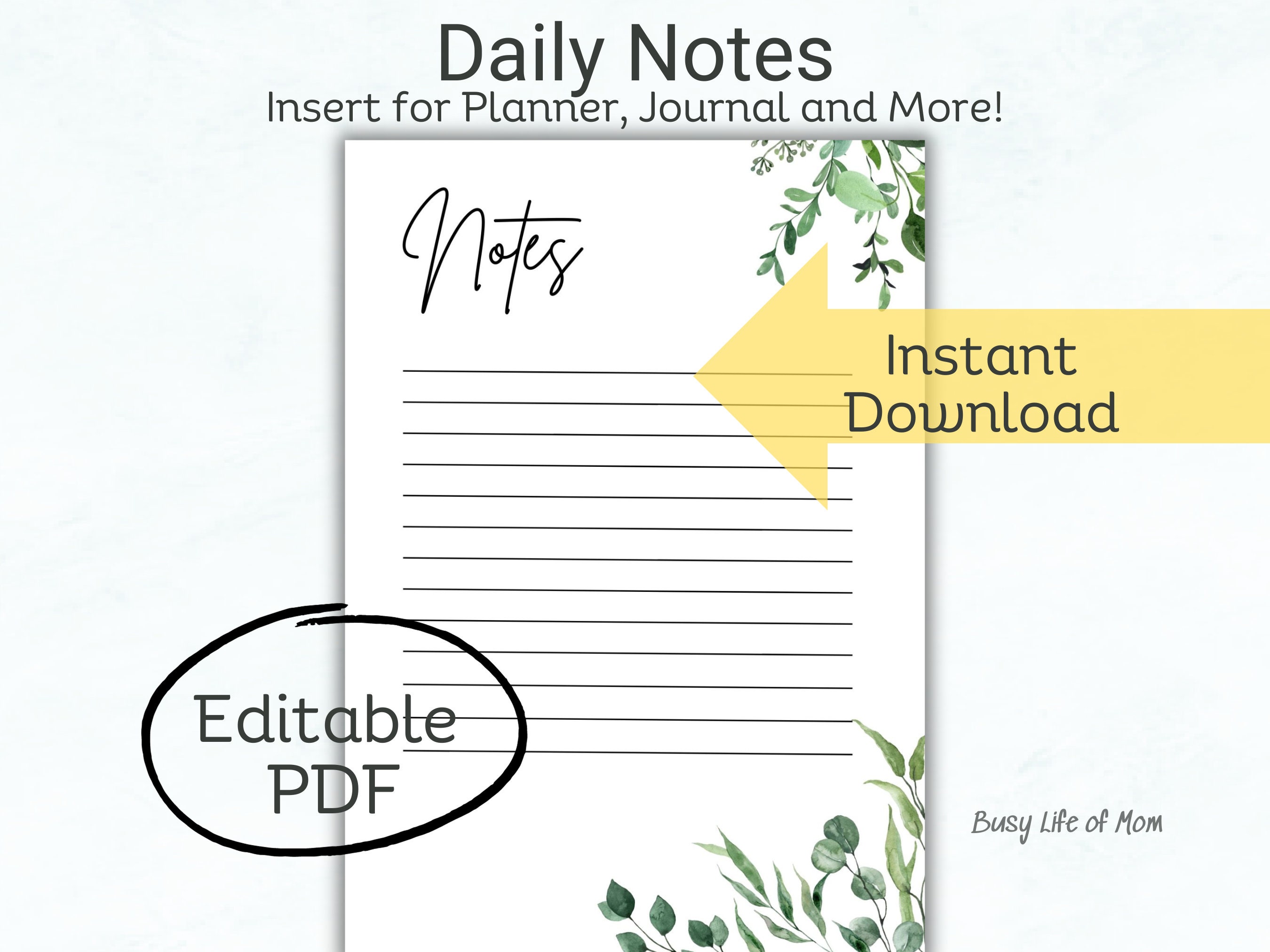 Note Page; Printable; Journal; Simple; Digital - Etsy