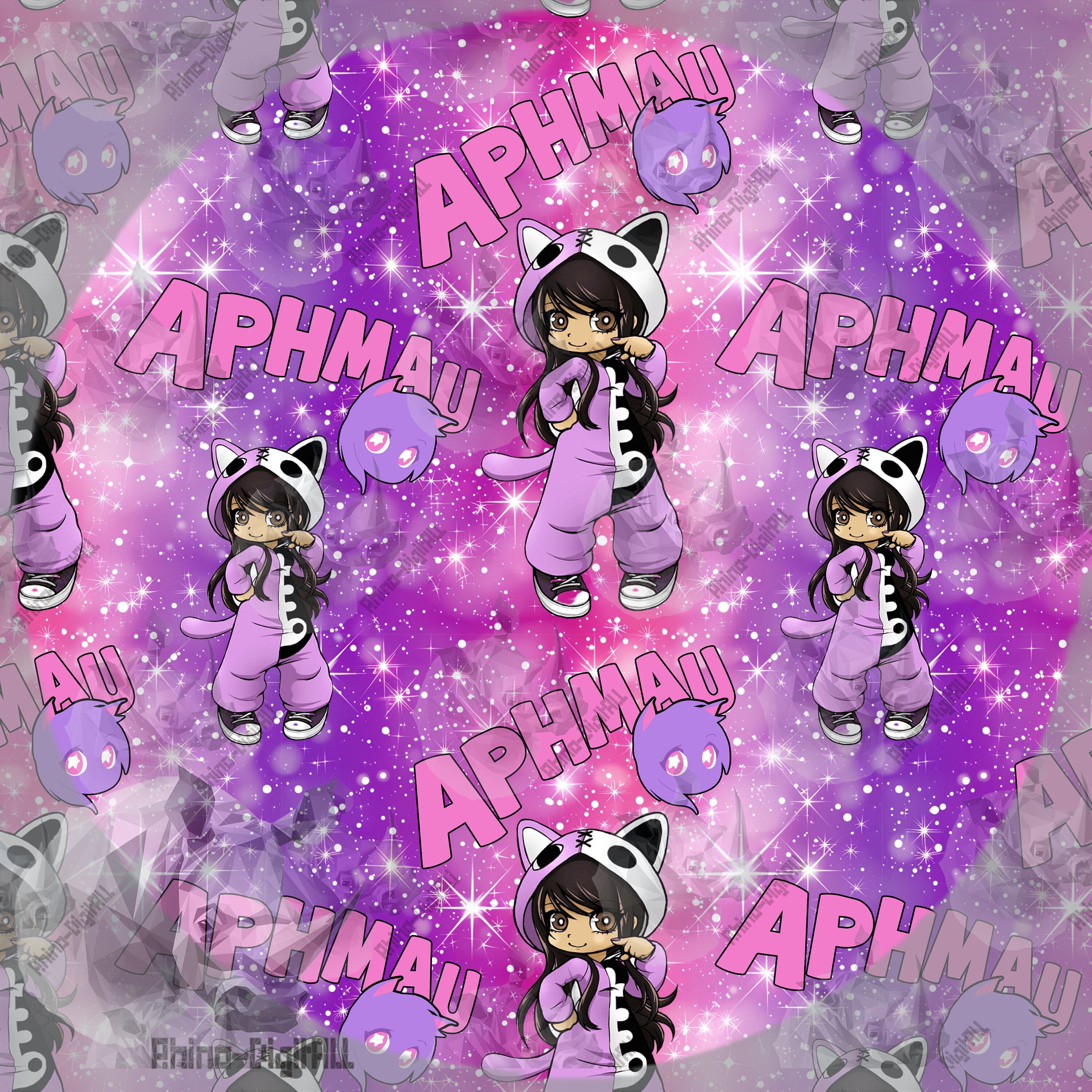 Aphmau Gradient Pink Design Seamless Pattern - Etsy