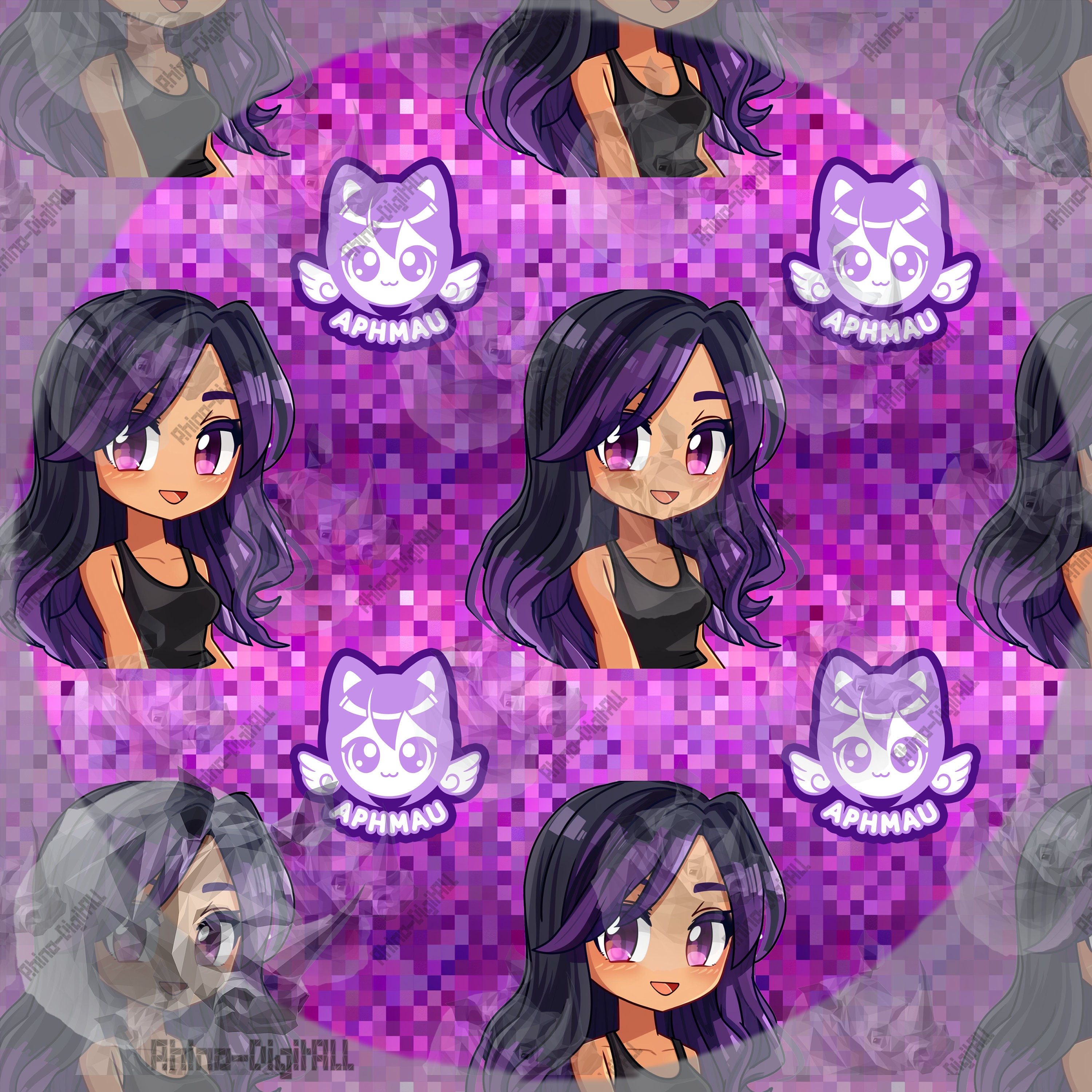 Aphmau Dark Purple Design Seamless Pattern - Etsy