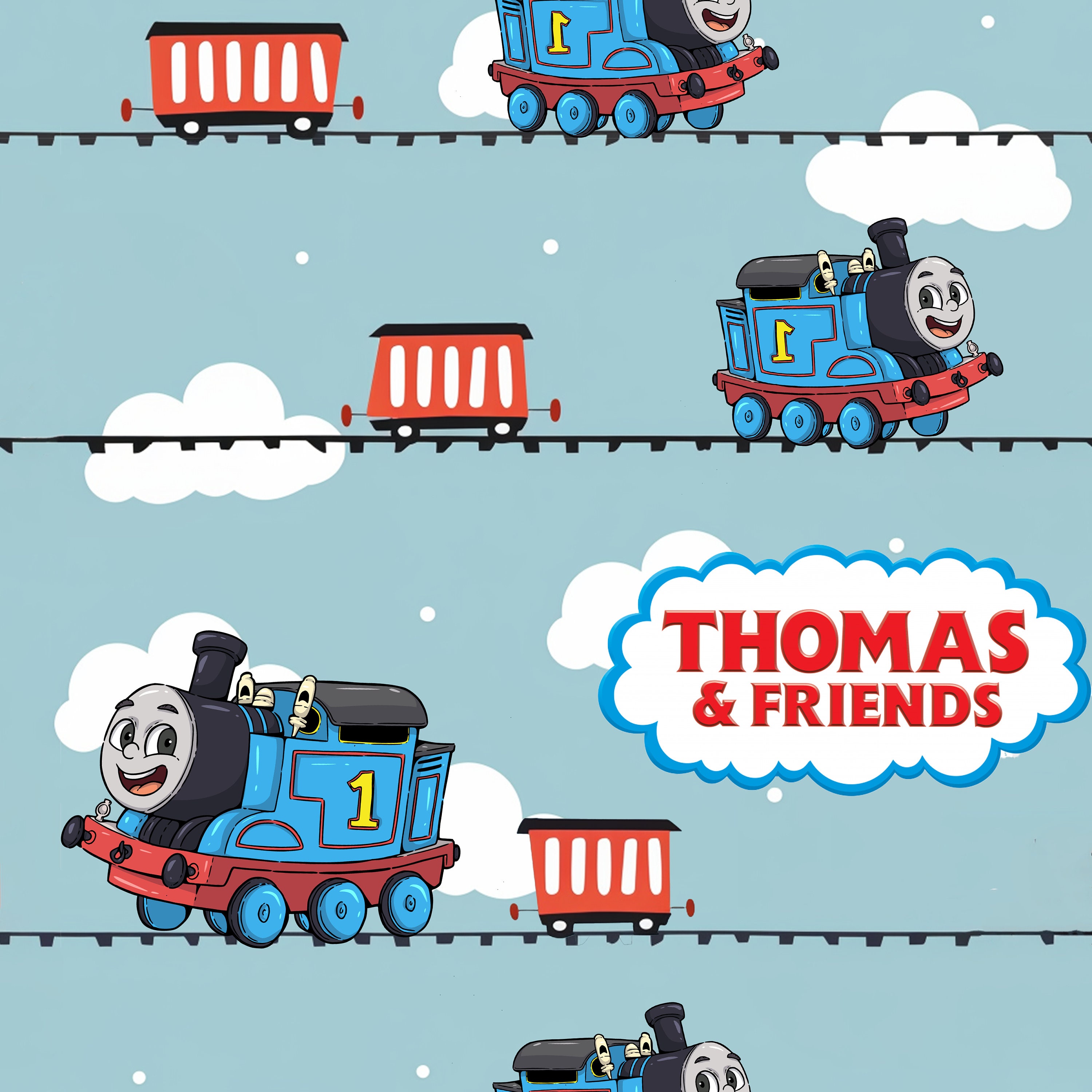 Blue Tank Engine Design Seamless Pattern - Etsy