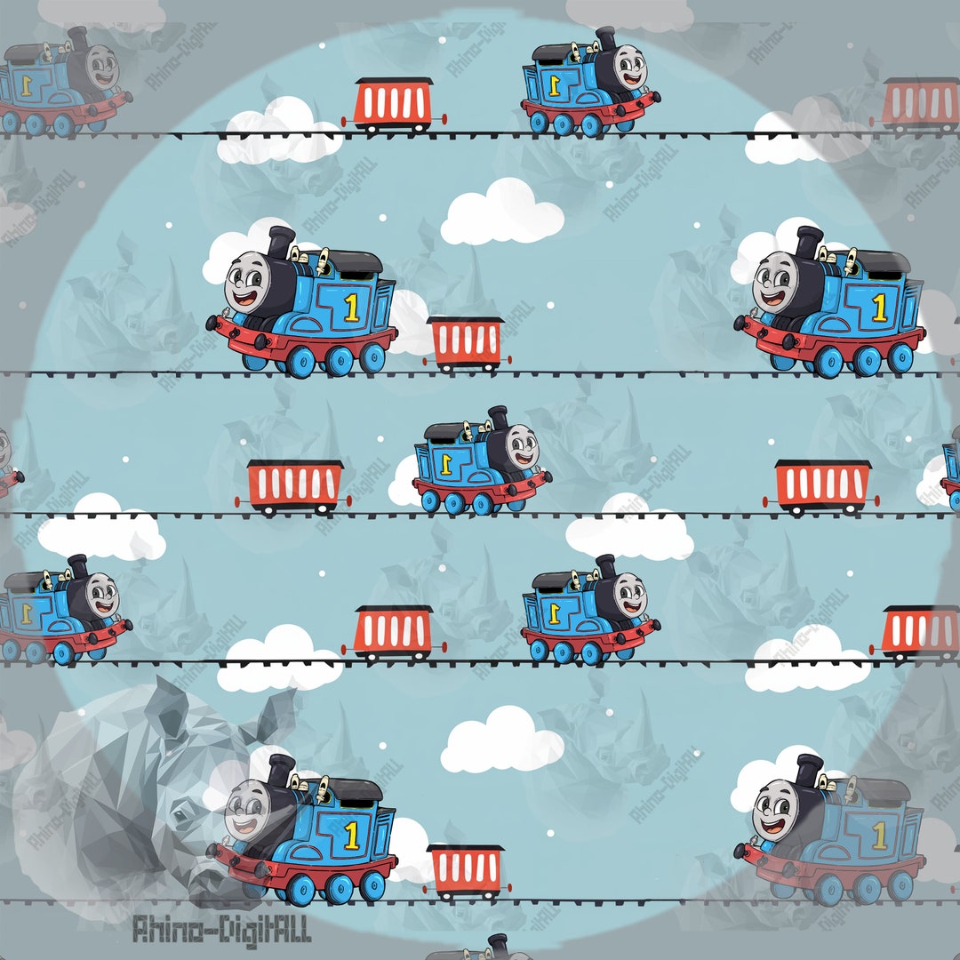 Blue Tank Engine Design Seamless Pattern - Etsy