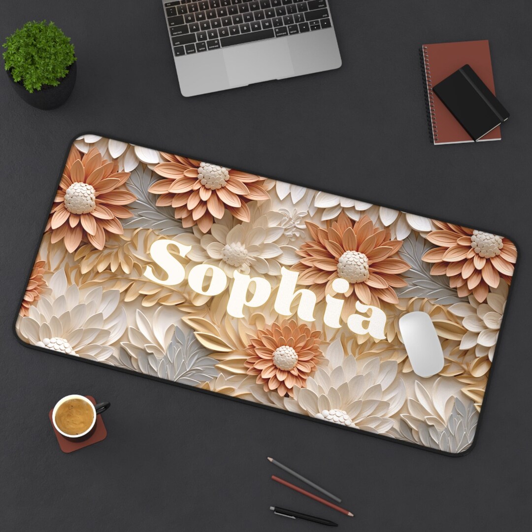 Custom Desk Mat, XL Mousepad, 3D Floral Desk Mats, Neutral Mouse Pad ...