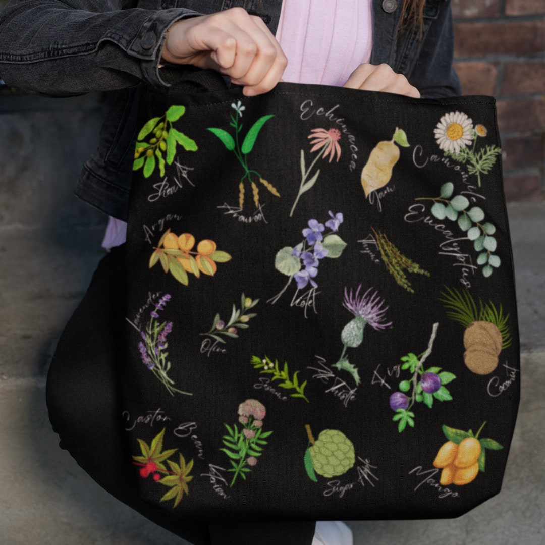 Medicinal Herbs Tote - Plants Totebag - Gardening Bag - Herb Roots ...