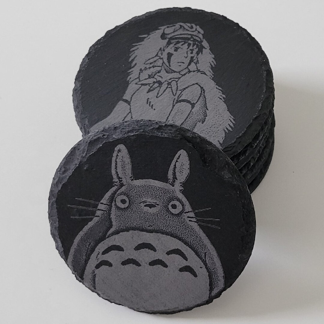 Studio Ghibli Laser Engraved Slate Coasters - Etsy