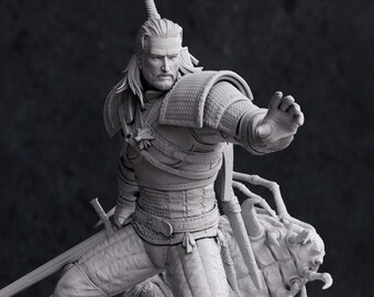 Geralt of Rivia 3d Printed and Handpainted Diorama - Etsy