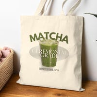 Matcha Lover Tote Bag, Cotton Canvas Tote Bag, Snack Bag, Gift for Her ...