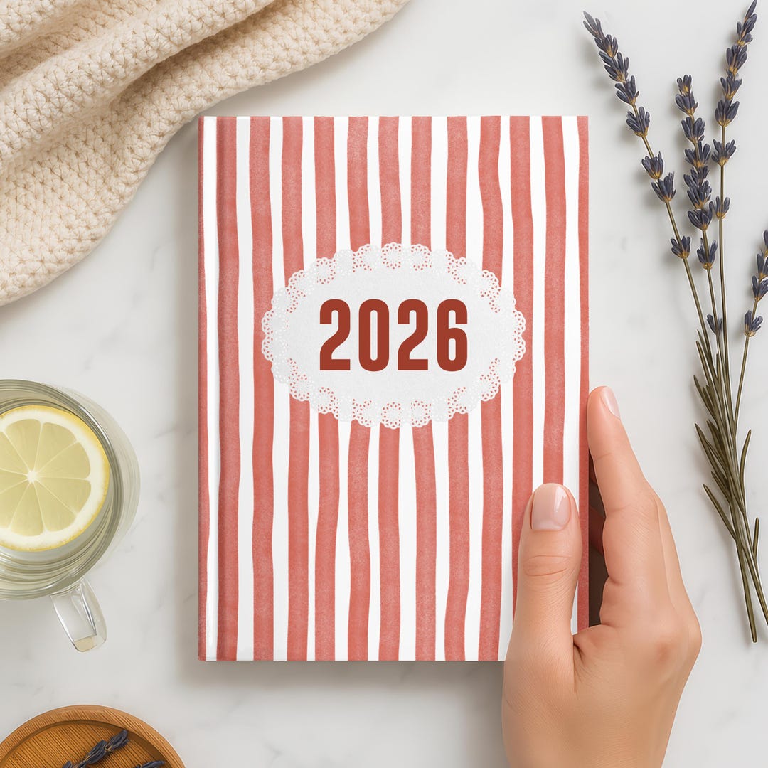 Personalized Hardcover Journal Blue Stripe Monogram Design Daily ...