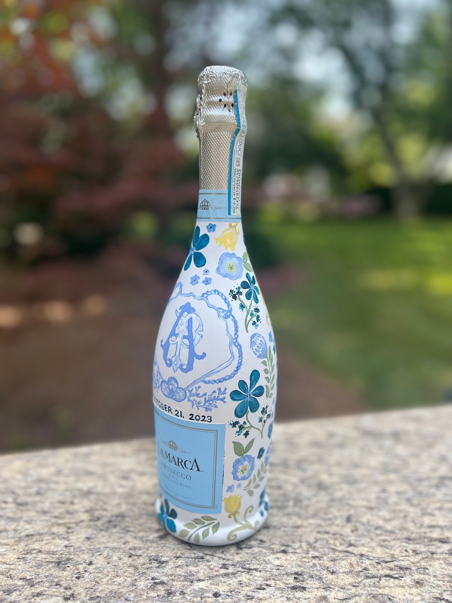 Custom Painted Champagne Bottle - Etsy