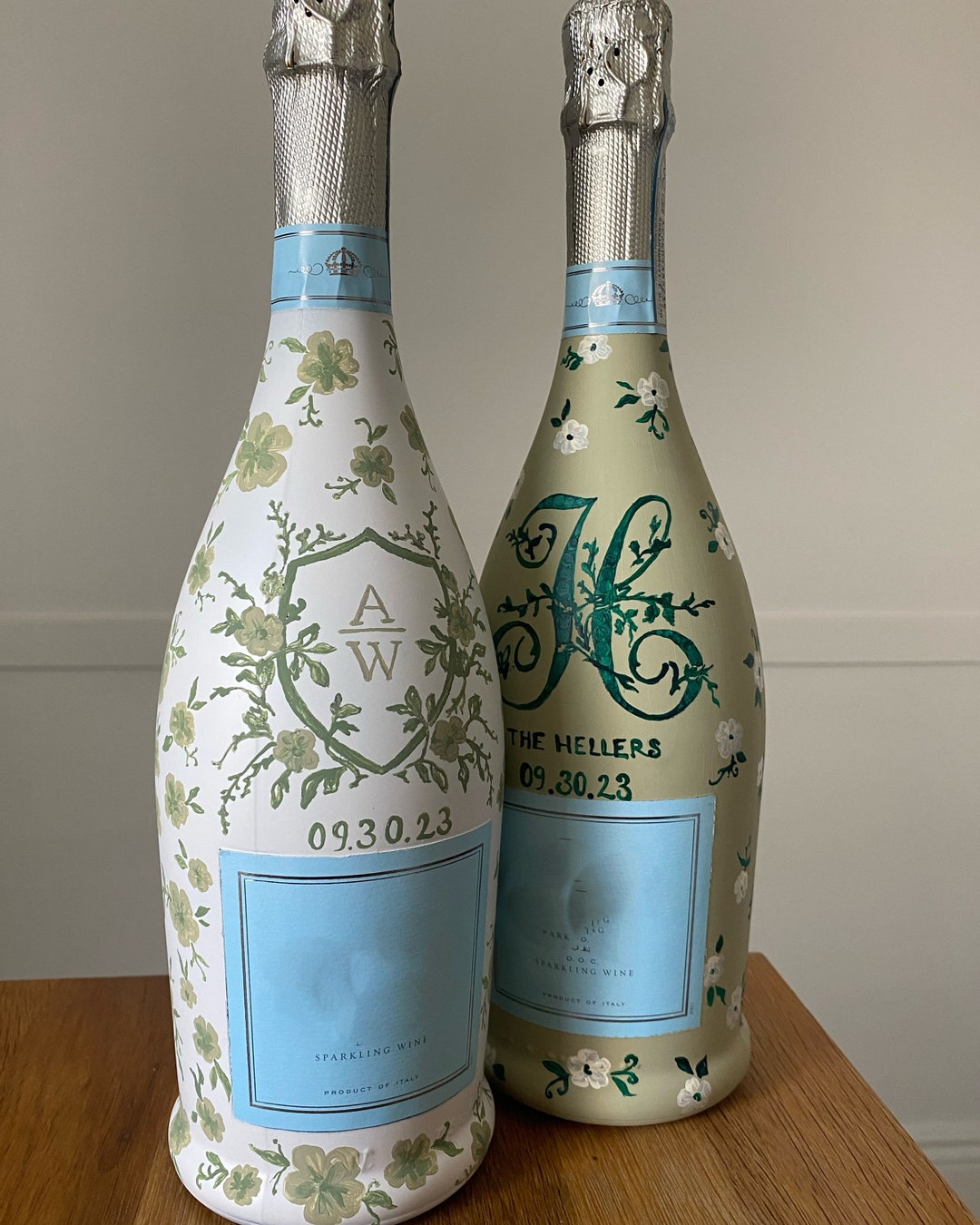 Custom Painted Champagne Bottle - Etsy