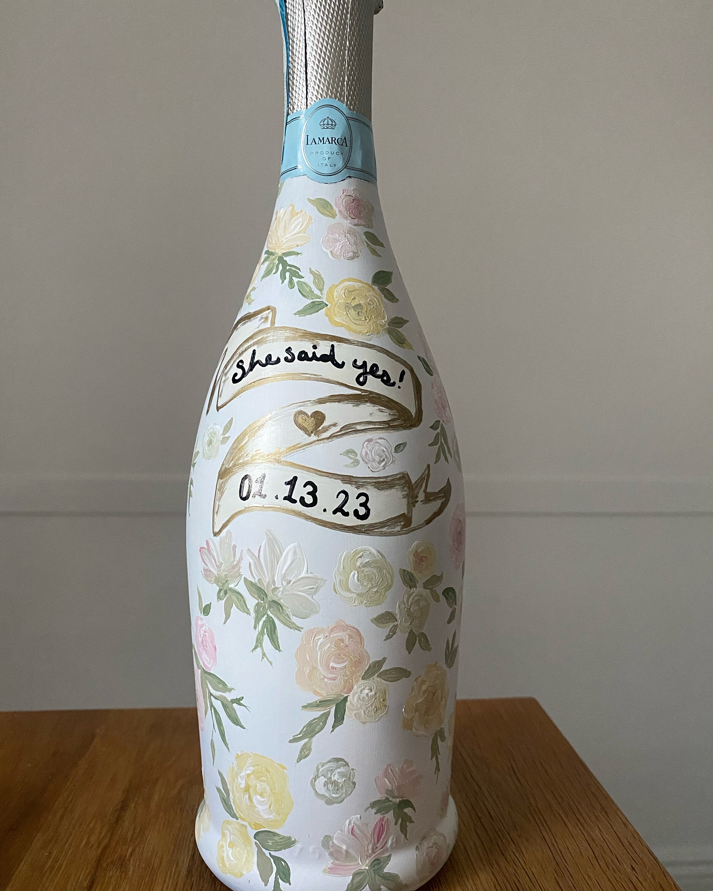 Custom Painted Champagne Bottle - Etsy