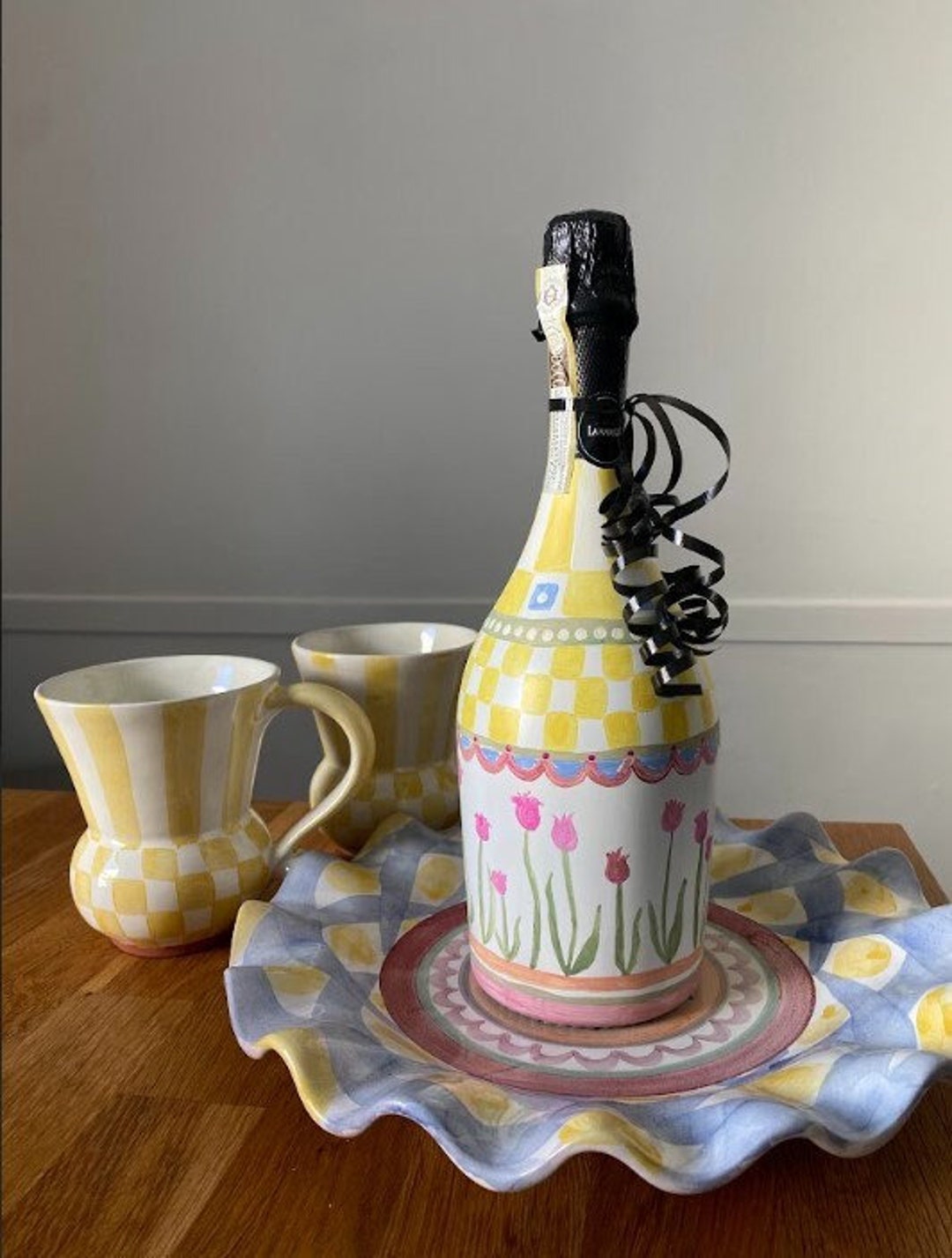 Custom Painted Champagne Bottle - Etsy