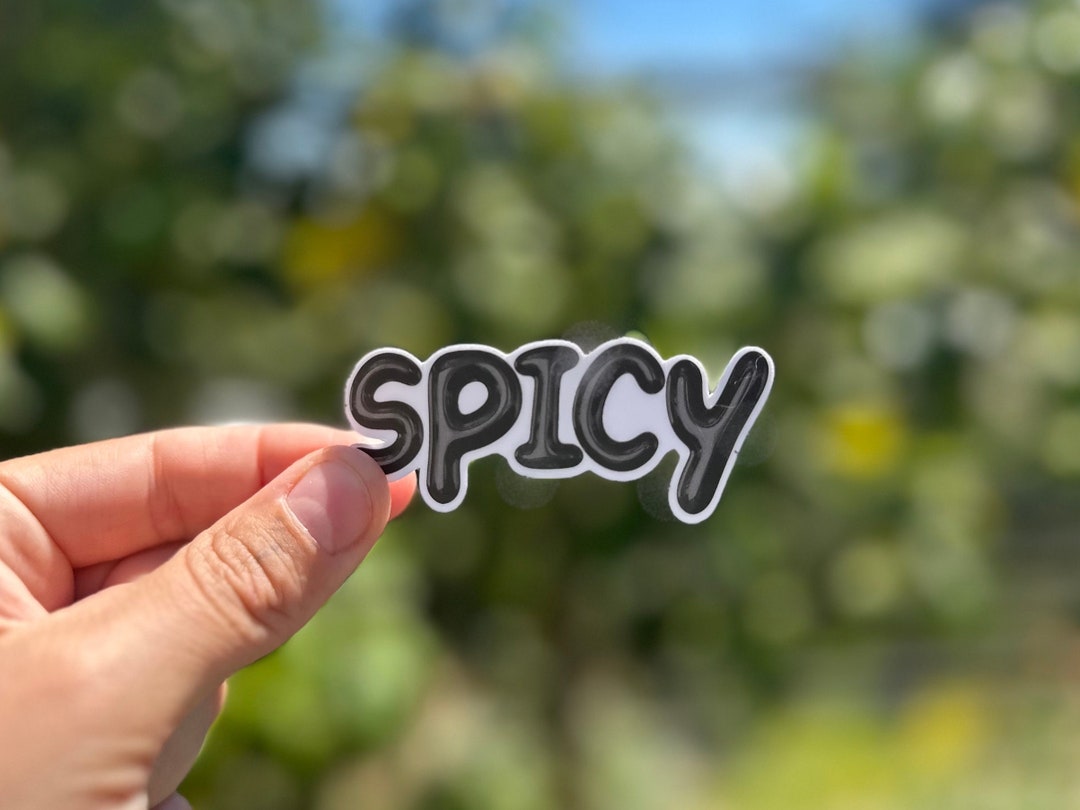 Spicy Sticker, Bubble Balloon Letters, Cute Gift Ideas, Black Durable ...