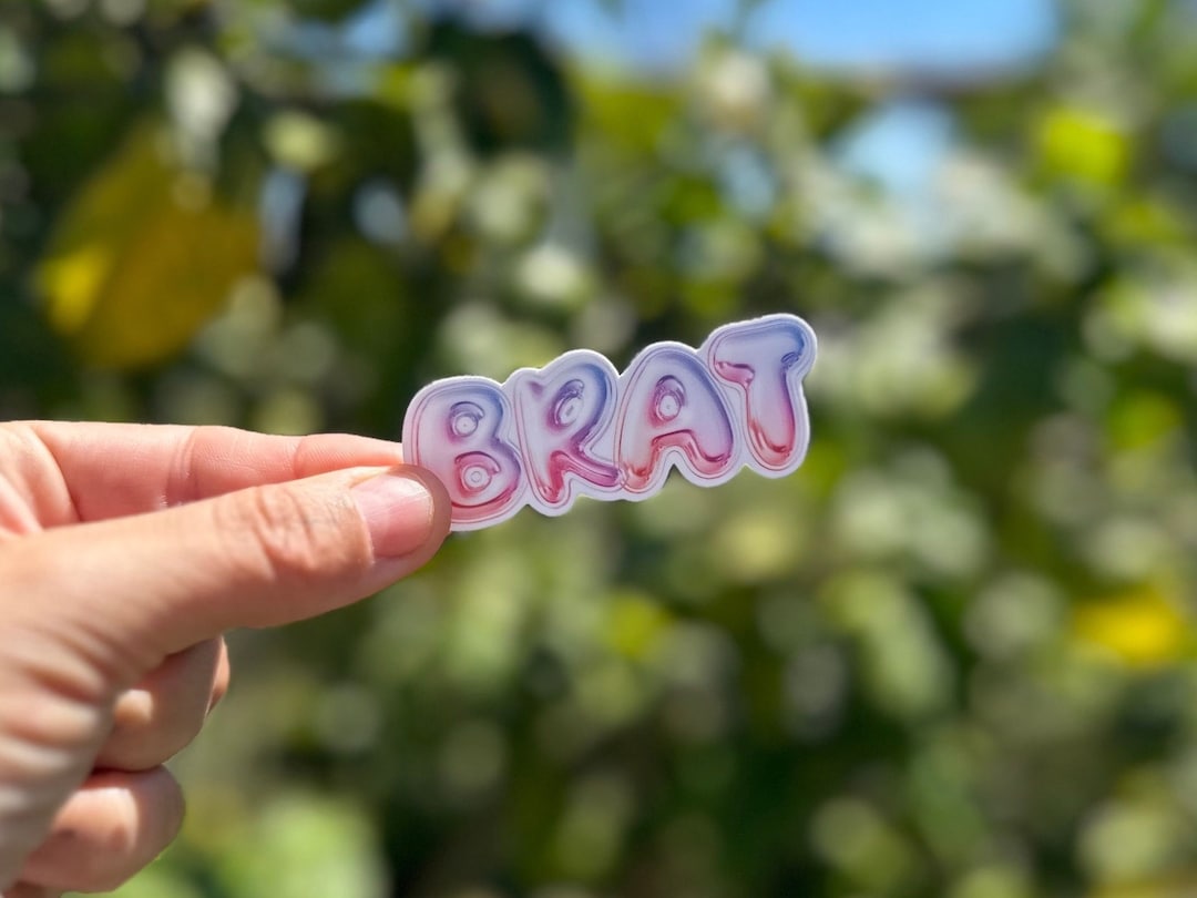 Brat Sticker, Bubble Balloon Letters, Cute Gift Ideas, Pink Durable ...