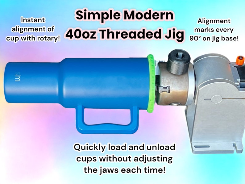 40oz Simple Modern Tumbler Jig – Quick Swap, Laser Engraving Rotary ...