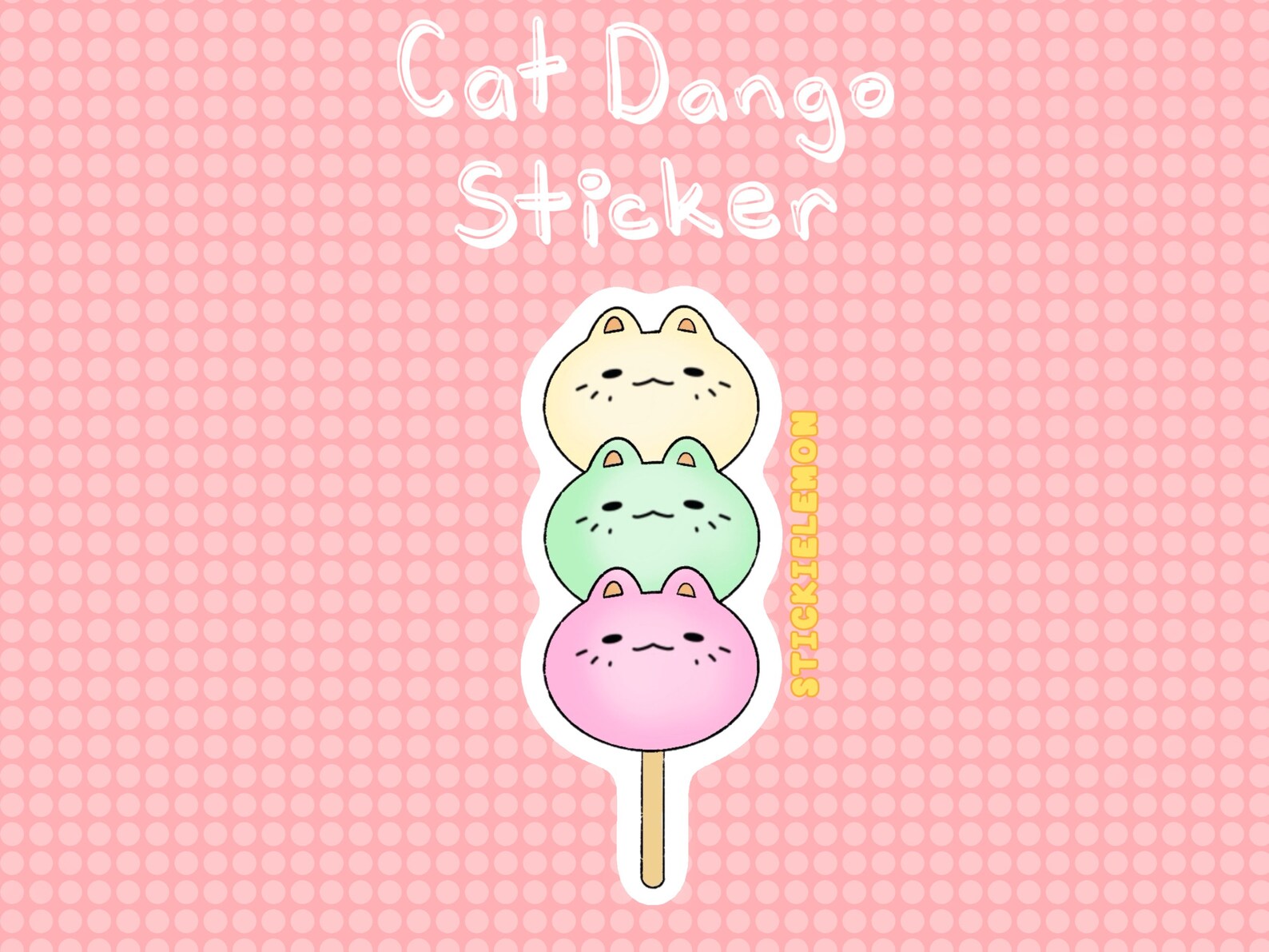 Cat Dango Sticker | Holographic and Waterproof Vinyl - Etsy