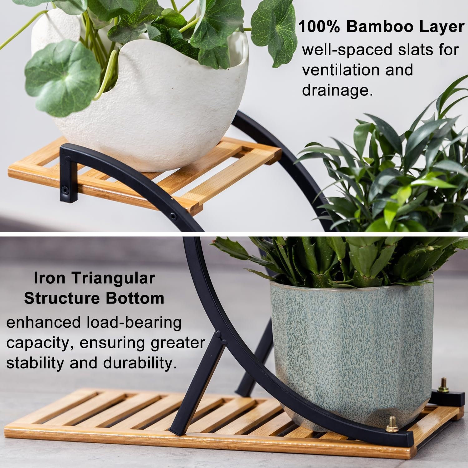 Bamboo 4-tier Plant Stand Rack Multiple Flower Pot Holder Shelf Indoor ...