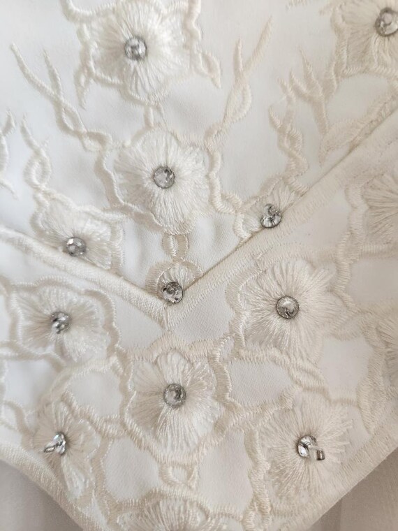 Embroidered Moon Collar Wedding Gown - Gem