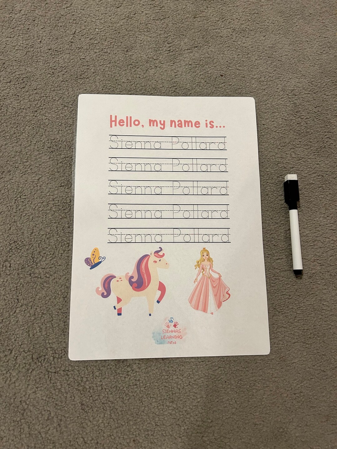 Personalised Name Tracing/formation Resource With Dry Wipe Pen EYFS ...