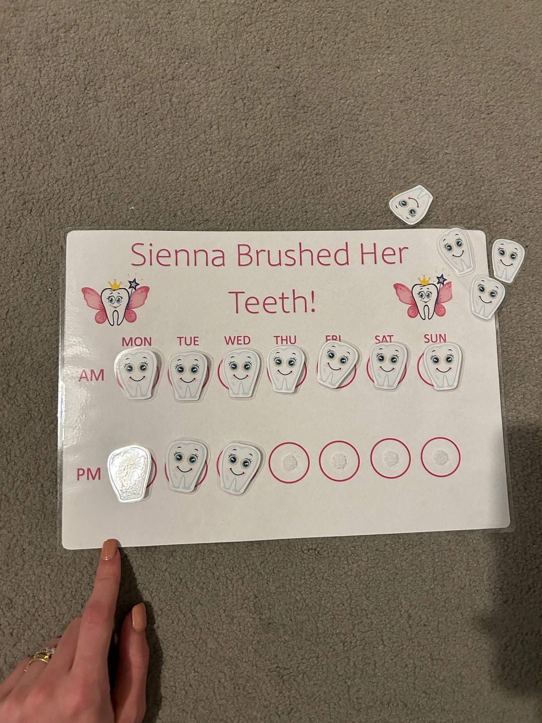 Personalised Teeth Brushing Chart, Home, School, Childminder Etc, SENCO ...