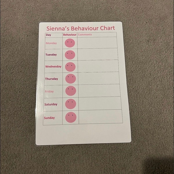 Behavior Chart - Etsy UK