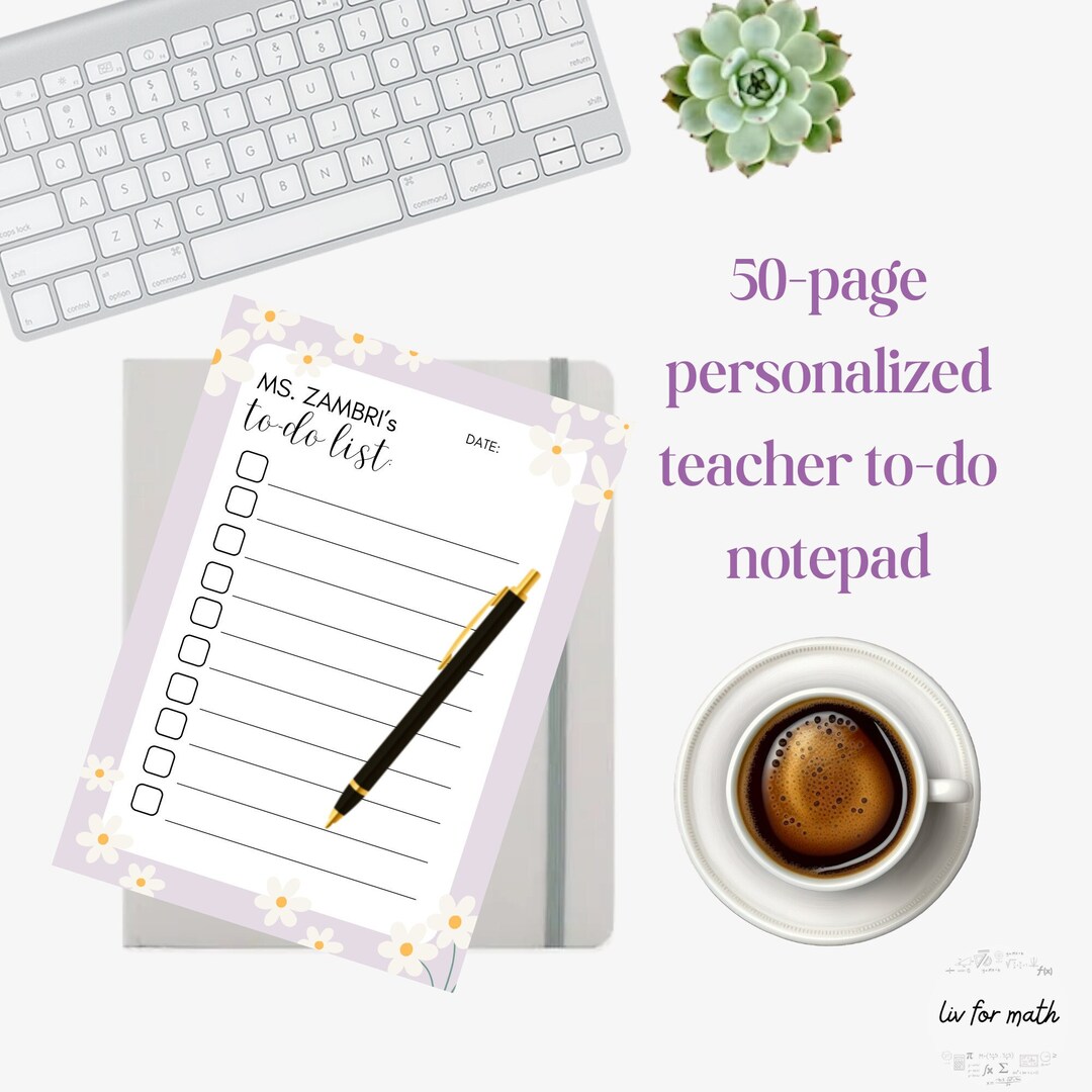 Teacher Gift Customizable Notepad • Teacher, Principal, Professional or ...