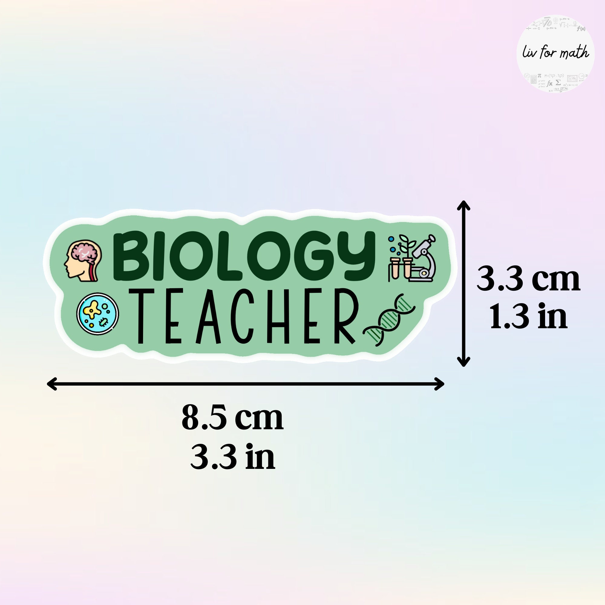 Biology Teacher • Custom Colour Vinyl Science Teacher Sticker - Etsy