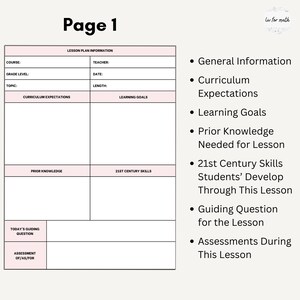 Digital Lesson Plan Template • 2-page MATCH Format • Customizable ...