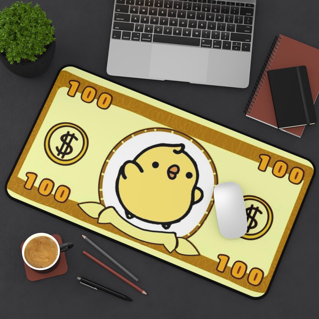 Cute Chick Money Desk Mat | Fun Office Decor, Gaming Mat, Chick Design ...