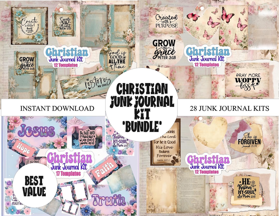 Christian Junk Journal Kit, Prayer Junk Journal,faith Junk Journal Kit ...