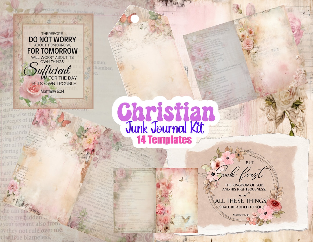 Christian Junk Journal Kit, Prayer Junk Journal,faith Junk Journal Kit, Bible Junk Journal ...