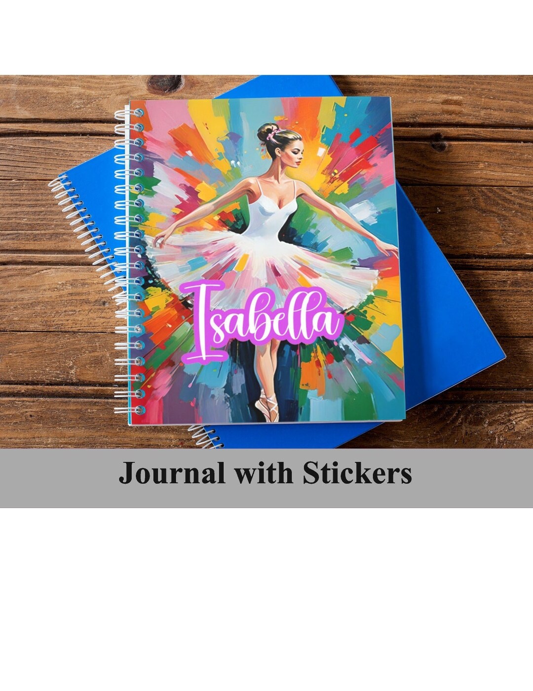 Ballerina Journal, Ballet Journal, Personalized Journal With Stickers ...