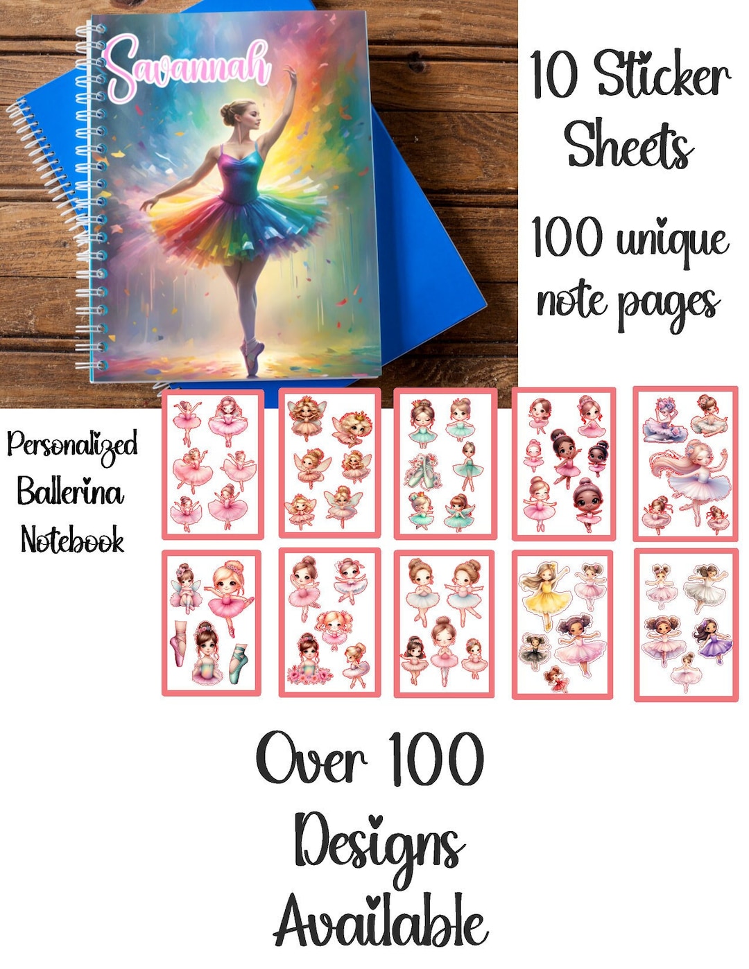 Personalized Ballerina Journal Custom Girls Ballet Notebook Dance ...