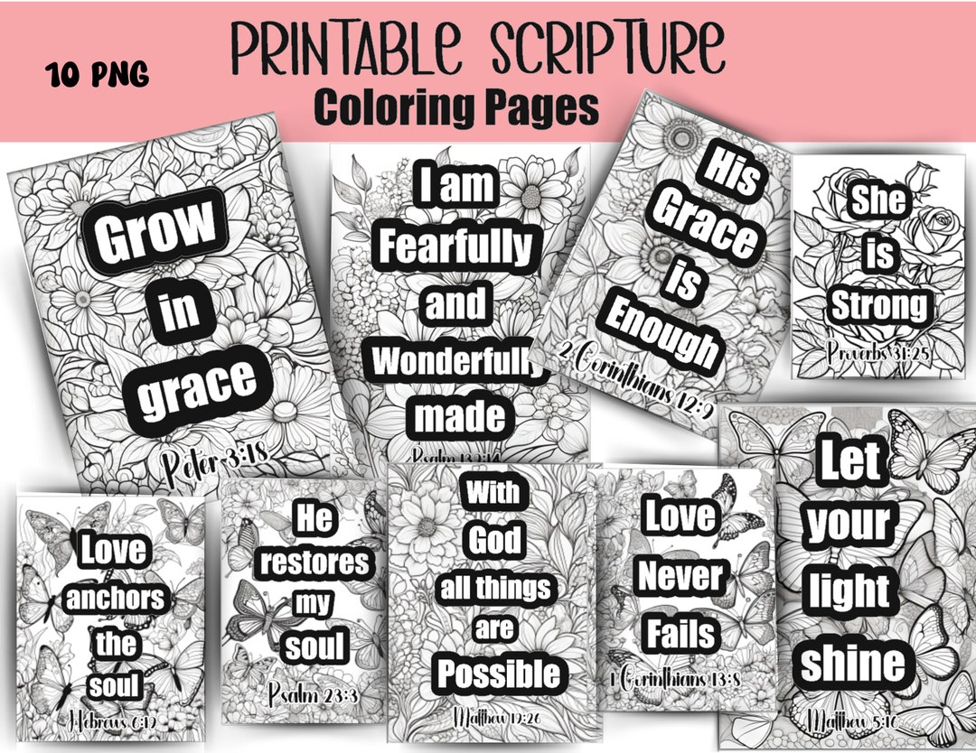 Christian Coloring Book, Scripture Coloring Pages, Bible Verse Coloring ...
