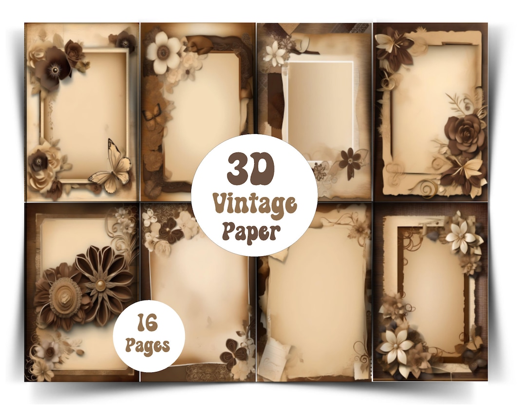 Brown Vintage Digital Paper, Vintage Digital Paper, Digital Junk ...