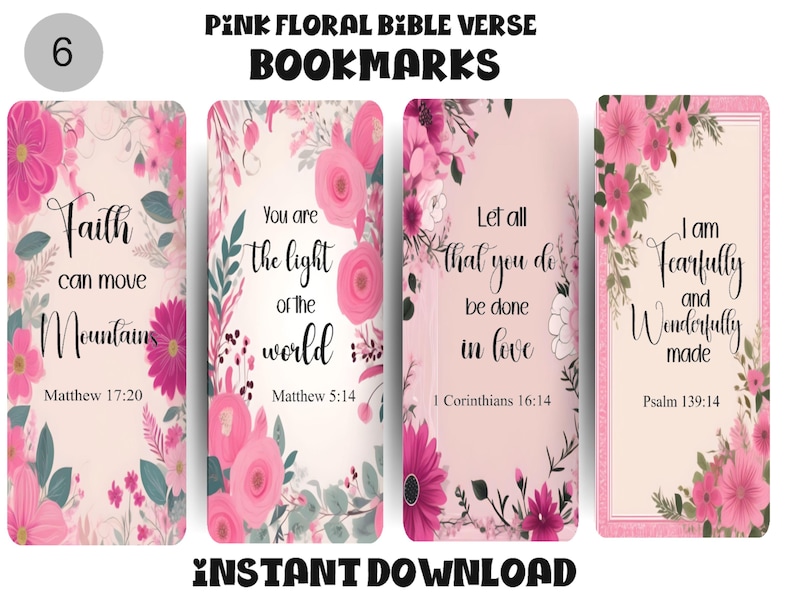 Bible Verse Bookmark, Christianity Bookmark, Birth Flower Bookmark ...