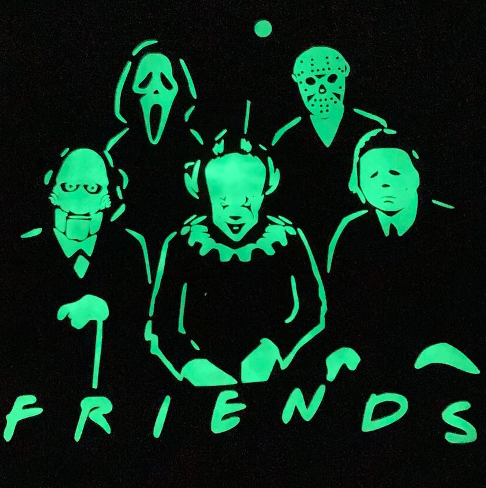 FRIENDS Horror Film Characters Glow in the Dark T-shirt - Etsy
