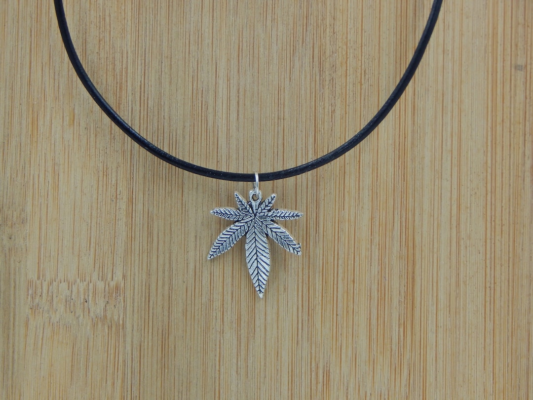 Pot Leaf Necklace, Pot Leaf Choker, Pot Leaf Charm Necklace, Pot Leaf ...