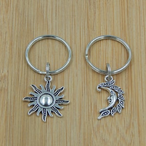 Sun and Moon Keychain, Sun Keychain, Moon Keychain, Moon and Sun, Sun ...