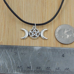 Triple Moon Goddess Necklace, Triple Moon Necklace, Triple Moon Charm ...