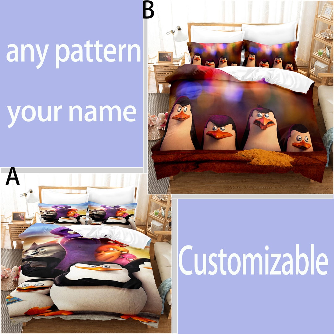 Penguins Cartoon Duvet Cover Set Bedding Sets With Cover Set - Etsy