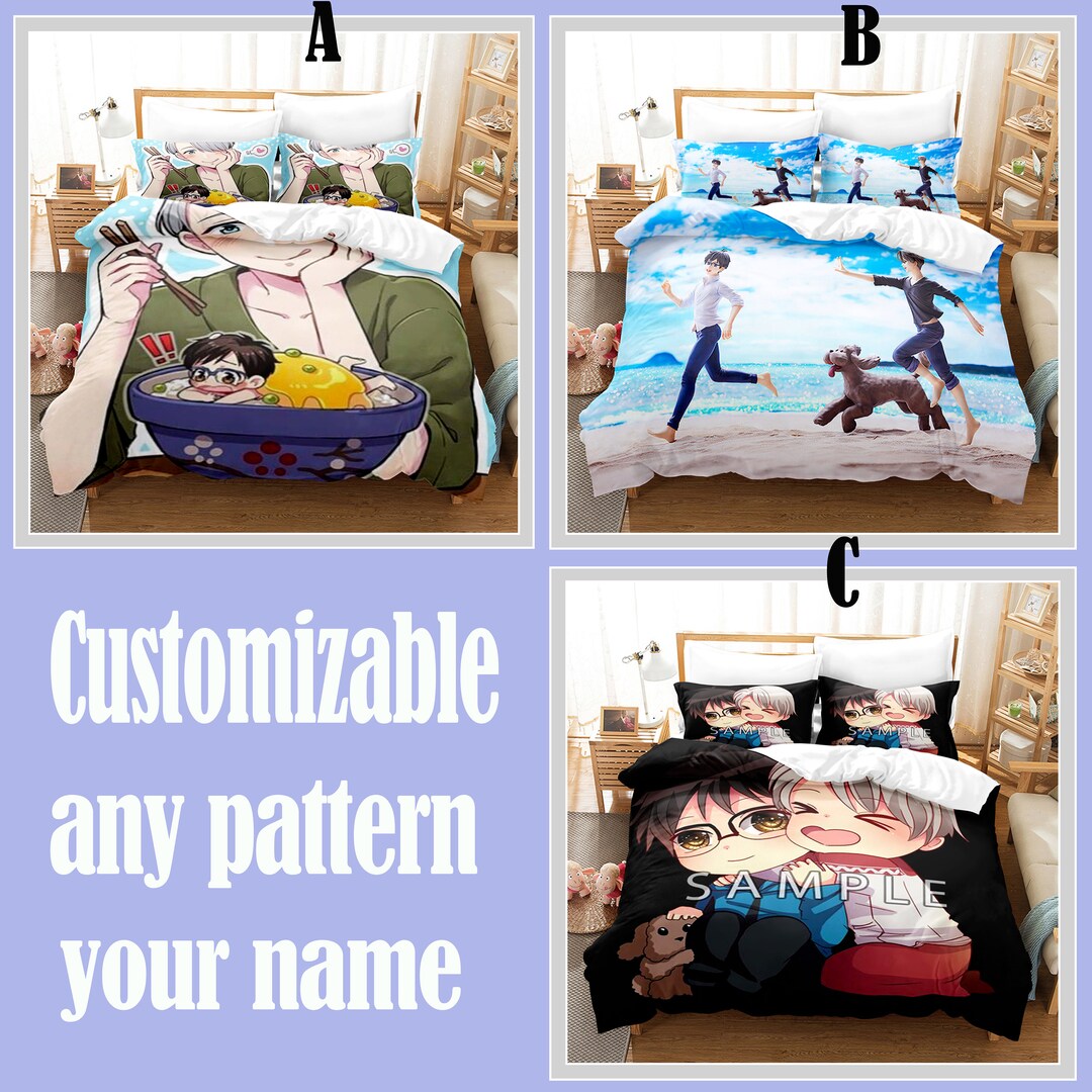 Yuri on Ice Victor Chibi Cartoon Duvet Cover Set Bedding Sets - Etsy