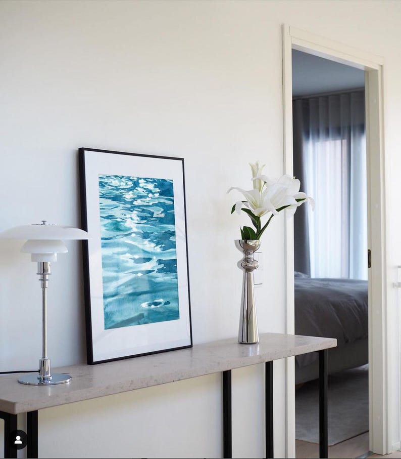 Water Reflection Ripples Photo Water Surface Watercolour Wall Art ...